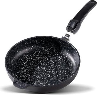 STONELINE Po&ecirc;le &agrave; Frire 24 cm, Poign&eacute;e amovible, Made in Germany, Rev&ecirc;tement Antiadh&eacute;sif avec de vraies particules de pierre, Cuire sans Huile ni Graisse