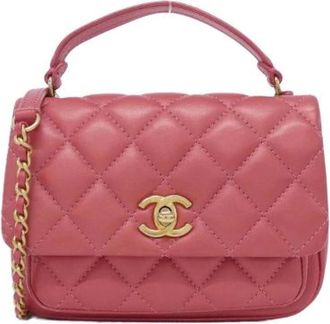 Chanel Sac d&eacute;paule en cuir pr&eacute;-appartenant - Femme - Pre-owned - Rose - Taille: ONE Size