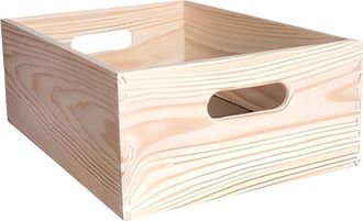 Aran&aacute;z Stapelbare Aufbewahrungsbox aus massivem Kiefernholz, 40 x 30 x 15 cm