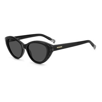 Missoni Femme, Accessoires, Noir, Taille: 53 MM Lunettes de Soleil en Ac&eacute;tate Noir avec Verres Gris