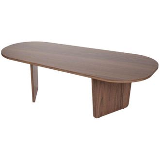 Hanah Home Table basse en bois Ovalis - 130 x 65 x 40 cm - Noyer