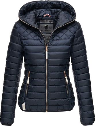 Navahoo Damen Übergangsjacke Stepp Jacke gefüttert mit Kapuze B838 [B838-Huebsch-Navy-Gr.S]