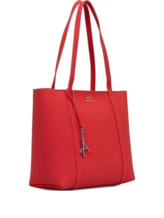A|X Armani Exchange sac à main à breloque logo - Rouge