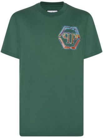 Philipp Plein T-Shirt mit Logo - Gr&uuml;n