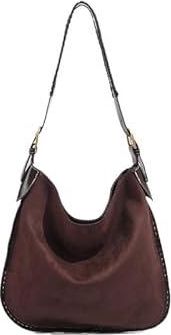 Generic Sac à bandoulière 2025 en daim pour femme, sac fourre-tout bohème avec poignée sur le dessus, sac fourre-tout de voyage, A-café., 20*13*7 cm