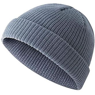 Generic Bonnet dhiver chaud unisexe en tricot chaud classique avec doublure en polaire - Bonnet de ski doux et chaud, 01-Gris clair, taille unique