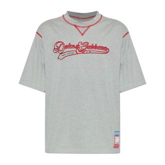 Dolce & Gabbana Homme, Tops, Gris, Taille: S T-Shirt Logo