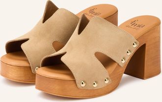 &Egrave; Mia &Egrave; Mia Mules Mit Nieten beige