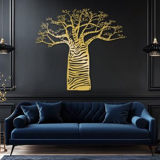Generic Hochwertige minimalistische abstrakte Metall-Wandkunst, Premium-Wanddekoration f&uuml;r Zuhause, Baobab-Baum, Baum des Lebens, Afrikanischer Baum, Baobab-B
