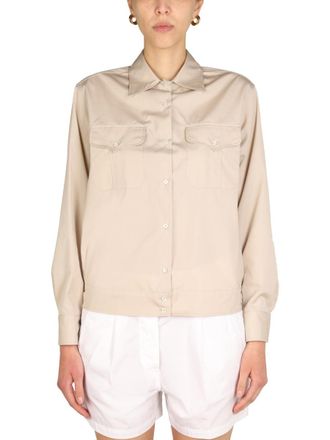 Aspesi Poplin Cotton Shirt - Beige