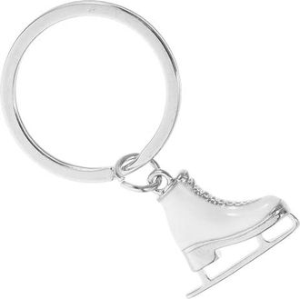 Holibanna Porte-Cl&eacute;s Patin &agrave; Glace Double Face Blanc Breloque D&eacute;corative pour Paquet Pr&eacute;sent Original pour Passionn&eacute;s de Sports DHiver Accessoire Compact et Sol