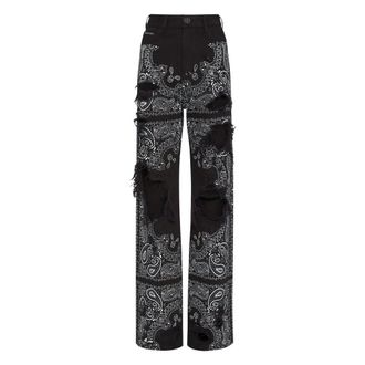Philipp Plein Femme, Jeans, Noir, Taille: W30 Jeans Wide-leg Paisley