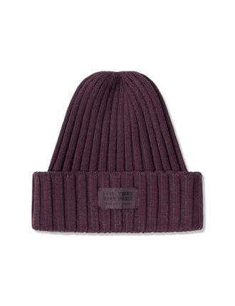 Cecil Bonnet tricot&eacute; pour Femme de Couleur Unie, Prune fonc&eacute;, Taille Unique