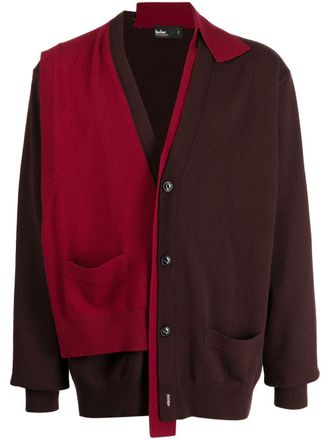 Kolor Cardigan mit asymmetrischem Saum - Rot