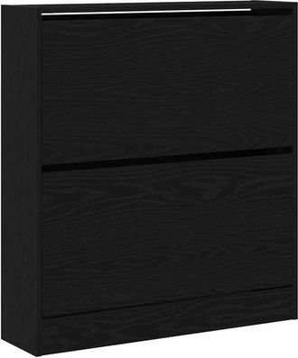 vidaXL Vidaxl - Armoire &agrave; chaussures avec stockage Ch&ecirc;ne noir 80 x 21 x 87.5 cm