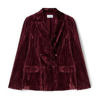 Motivi Doppelreihiger- plissierter Samtblazer - - Jackets - Damen - Rot - 2XS