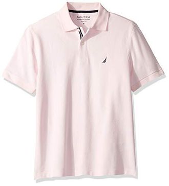 Nautica Classic Short Sleeve Solid Polo Shirt, Rose Effet craquelé, L Homme