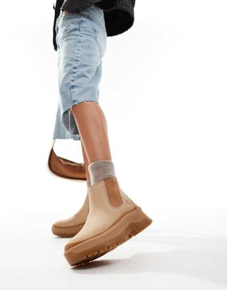 Timberland Roxie Lane - Bottines chelsea en nubuck &agrave; semelle chunky - Beige-Neutral