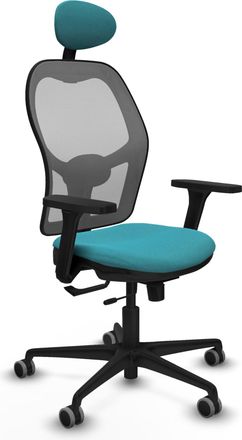 Piqueras y Crespo Ergonomischer Stuhl mit 3D-Armlehnen, h&ouml;henverstellbarer Lendenwirbelst&uuml;tze und festem Kopfteil, ausgestattet mit Syncro/Traslack und injiziertem Scha