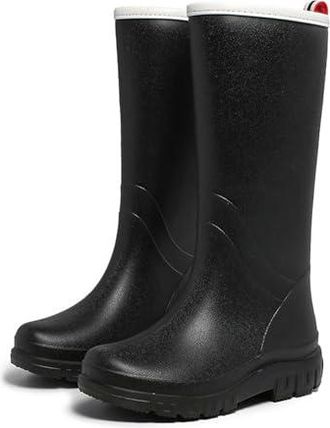 Generic Bottes de Pluie Hautes Femme Impermeables Antidérapantes en Caoutchouc Confortables Jardin Extérieur Ville Noir 39 EU