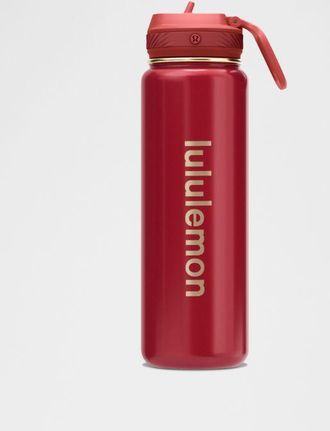 lululemon Bouteille deau Back to Life 710 ml Nouvel An Lunaire Bouchon avec paille - Rouge
