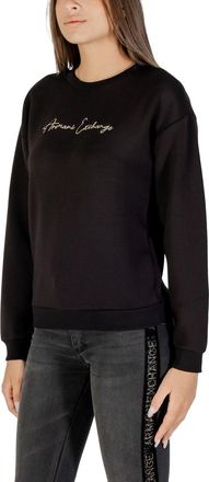 A|X Armani Exchange Embroidered Logo Viscose Sweatshirt - Black