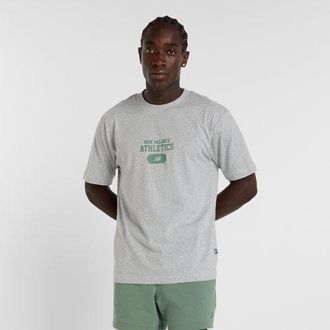New Balance Homme Heritage Graphic T-Shirt en Gris, Coton, Taille XS