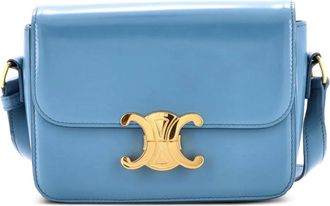 Celine Triomphe Shoulder Bag Smooth Calfskin Teen crossbody bag - Bleu