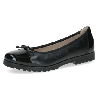 Caprice Caprice Damen Ballerinas aus Leder mit Schleife, Schwarz (Black Nappa), 41 EU