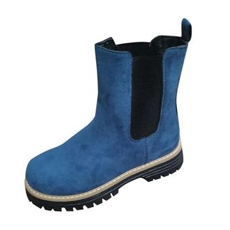 Generic Bottines Chelsea pour femme - Coupe large - Style britannique - Style britannique - Confortable - &Agrave; enfiler - Pour la marche, le bureau et lext&eacute;rieur,