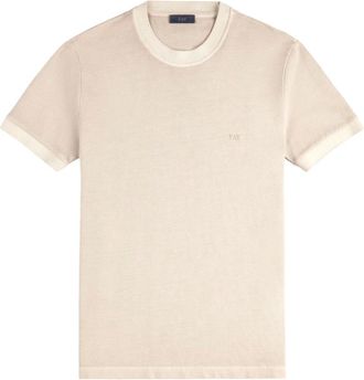 Fay Homme, Tops, Beige, Taille: XL Piquet T-Shirt Teint D&eacute;poli
