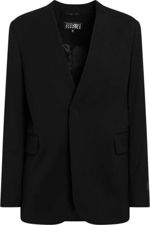 Maison Margiela Femme, Vestes, Noir, Taille: 38 FR Veste de Tailleur en Laine sans Col