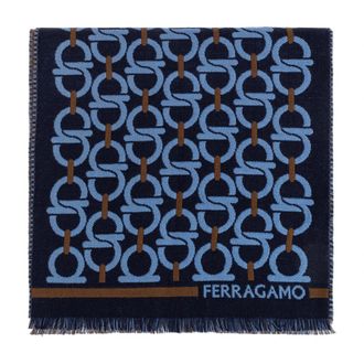 Ferragamo Wollschal - - Accessories - Herren - Blau - ONE SIZE