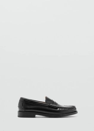 Mango Mocassins d&eacute;coupe cuir noir - Homme - 39 - MANGO MAN