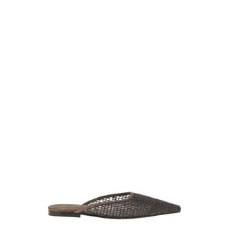 Brunello Cucinelli Femme, Chaussures, Brun, Taille: 38 EU Mules Pr&eacute;cieuses en Broderie Nette