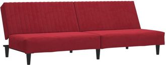 vidaXL Schlafsofa 2-Sitzer Weinrot Samt Vidaxl