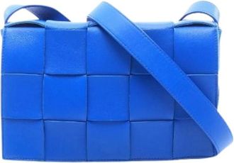 Bottega Veneta Sac bandouli&egrave;re Cassette Pre-owned en cuir - Femme - Pre-owned - Bleu - Taille: ONE Size