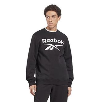 Reebok Sweat-Shirt &agrave; col Rond avec Logo Big Stacked pour Homme, Noir, Taille S, Noir, S