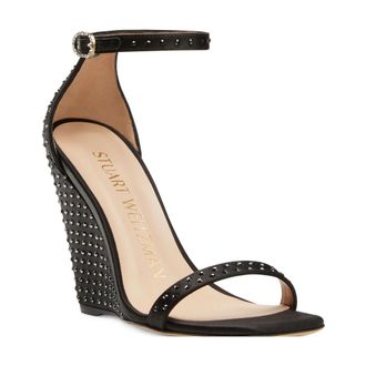 Stuart Weitzman Swarovski Kristall Keilsandalen - - Shoes - Damen - Schwarzk - 36 EU