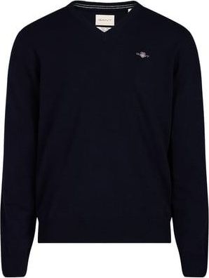 GANT Pull droit &agrave; col V en laine m&eacute;rinos