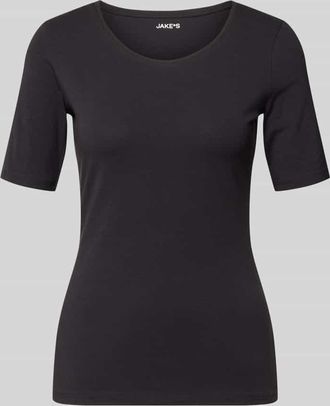 Jake*s Casual Slim Fit T-Shirt aus reiner Baumwolle