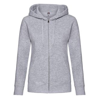 Fruit Of The Loom Lady-Fit Damen Kapuzenjacke/Sweatshirt-Jacke mit Kapuze XS, Heather Grey