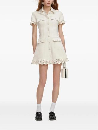 Self Portrait Eyelet Collared Mini Dress