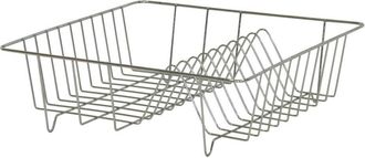 Testrut Geschirrabtropfkorb - Abtropfgitter aus Draht - Geschirrst&auml;nder 35 x 34 x 9,5 cm chrom