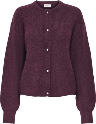 Jacqueline de Yong JdY Damen Jdylumi Life L/S Button Cardiga KNT Noos, Fig, XL