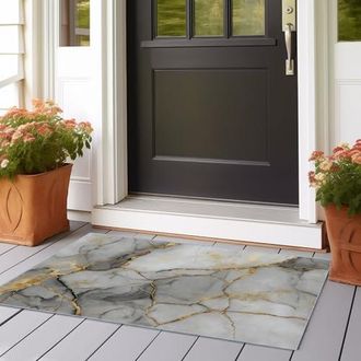 Generic Tapis Couloir Long Texture de marbre Luxueuse Tapis Cuisine Devant Evier Antid&eacute;rapant Absorbant Tapis Int&eacute;rieur Entr&eacute;e Long 80x200 cm de Passage Moder