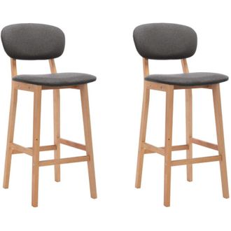 vidaXL Vidaxl - Tabourets de bar lot de 2 gris fonc&eacute; tissu