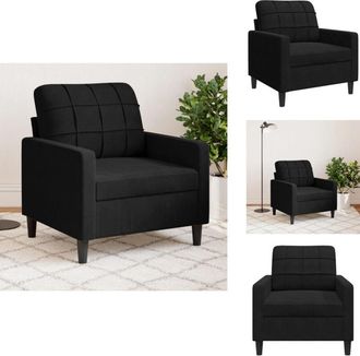 vidaXL Fauteuil Noir 60 cm Velours - Canapé Noir - Fauteuils Confortables - Canapé Velours - Meuble Salon - Décoration Intérieur