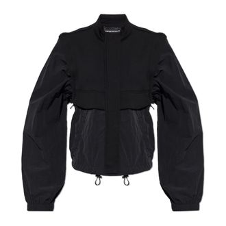 Emporio Armani Femme, Vestes, Noir, Taille: 36 FR Veste en m&eacute;lange de mati&egrave;res