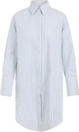 Victoria Beckham Femme, Robes, Bleu, Taille: 38 FR Striped Oversized Shirt Dress